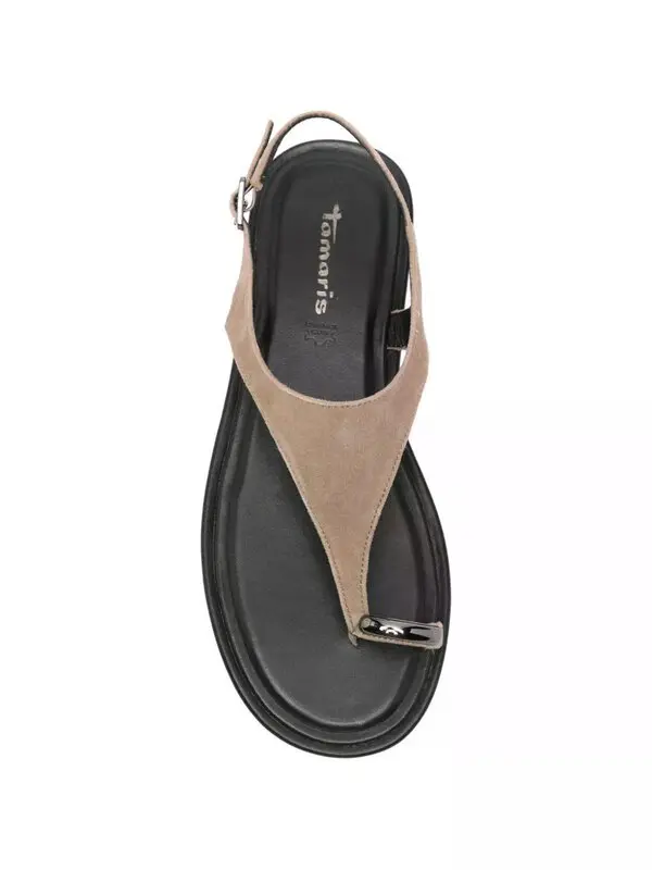 TAMARIS Buckle-fastening Thong Sandals - Neutrals