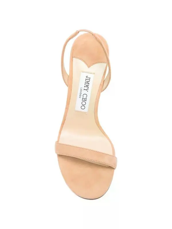 JIMMY CHOO Jenn Suede Slingback Sandals - Neutrals