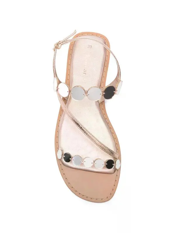 TAMARIS Disc-embellished Metallic Sandals - Pink