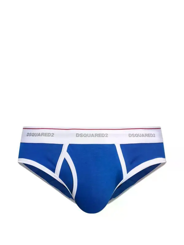 Dsquared2 Logo-waistband Contrast-trim Briefs - Blue