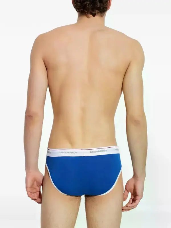 Dsquared2 Logo-waistband Contrast-trim Briefs - Blue