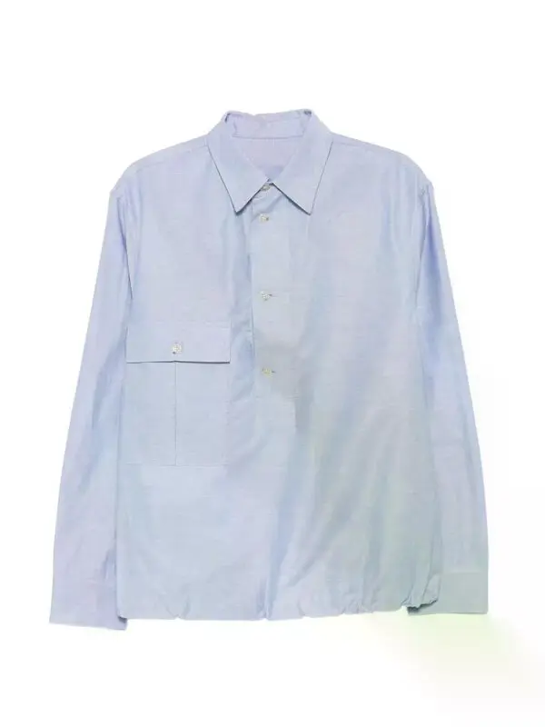 NINE:INTHE:MORNING Dexter Elasticated-hem Flap-pocket Shirt
