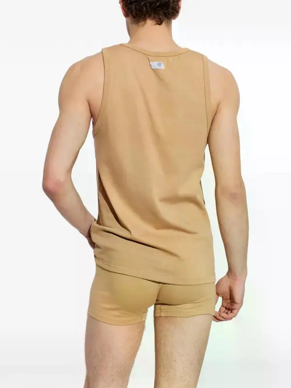 MAISON MARGIELA Logo Patch Tank Top - Neutrals