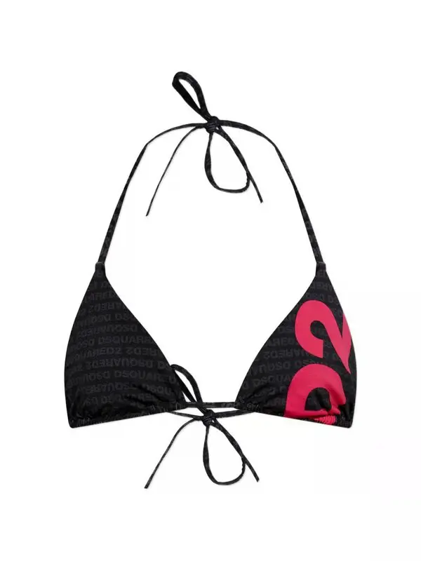 Dsquared2 Logo-print Bikini Top - Black