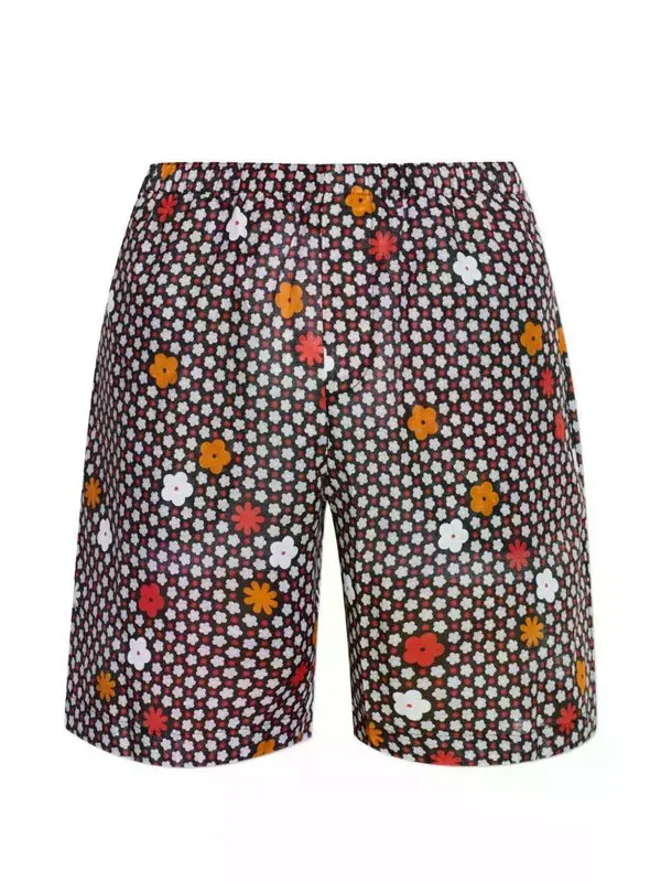 MAISON MARGIELA Floral-print Swim Shorts - Black