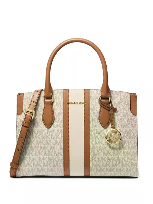 Michael Kors Becca Monogram-pattern Striped Tote Bag - Neutrals
