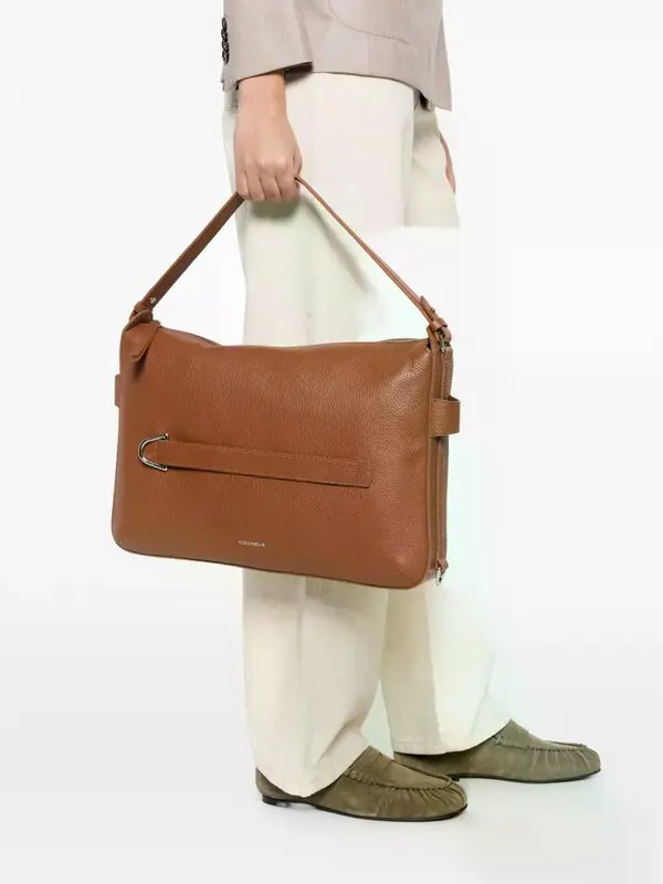 COCCINELLE Grainy Leather Shoulder Bag - Brown