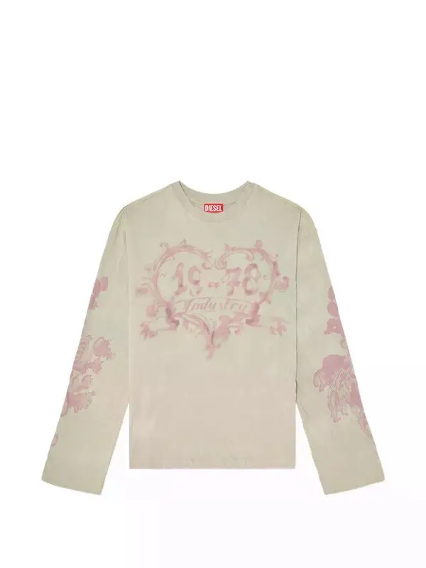 DIESEL® Graphic-print Long-sleeve T-shirt - Neutrals