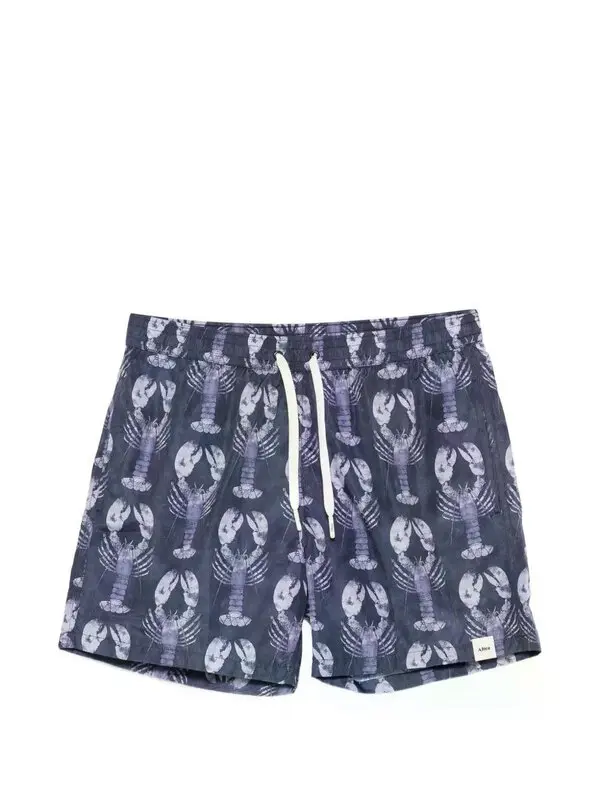 Altea Lobster-print Swim Shorts - Blue