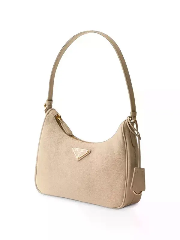 Prada Re-edition 2005 Nubuck And Saffiano Leather Mini Bag - Neutrals