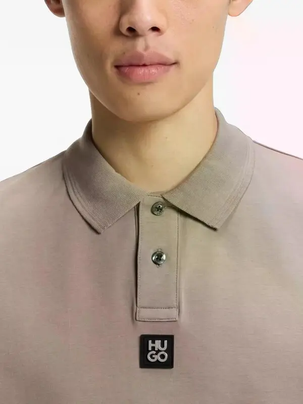 Hugo Logo-patch Polo Shirt - Grey