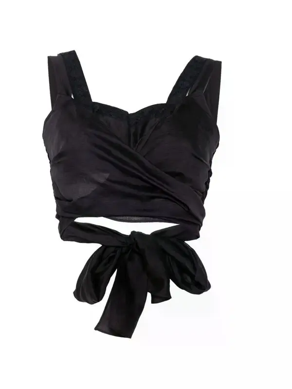 BLUGIRL Sweetheart-neck Cropped Top - Blue