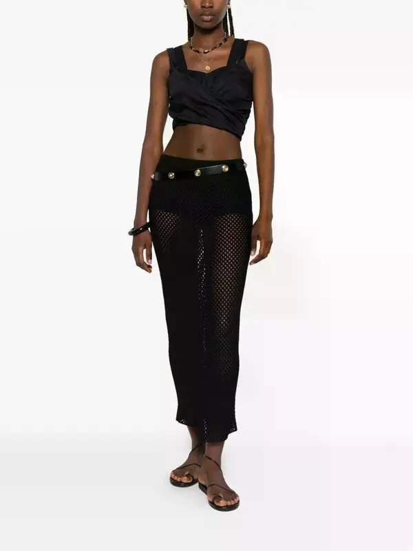 BLUGIRL Sweetheart-neck Cropped Top - Blue