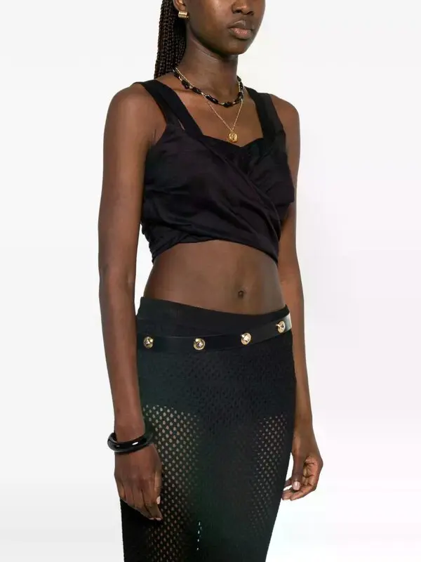 BLUGIRL Sweetheart-neck Cropped Top - Blue