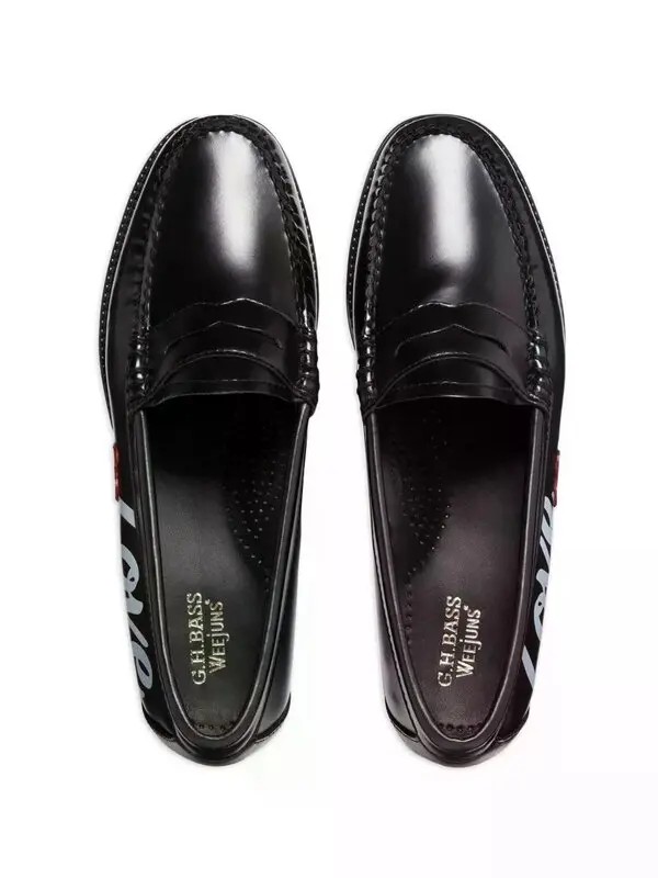 G.H.BASS Polished Heart Printed Leather Loafers