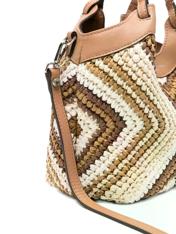 GIANNI CHIARINI Woven Chevron-pattern Tote Bag - Brown