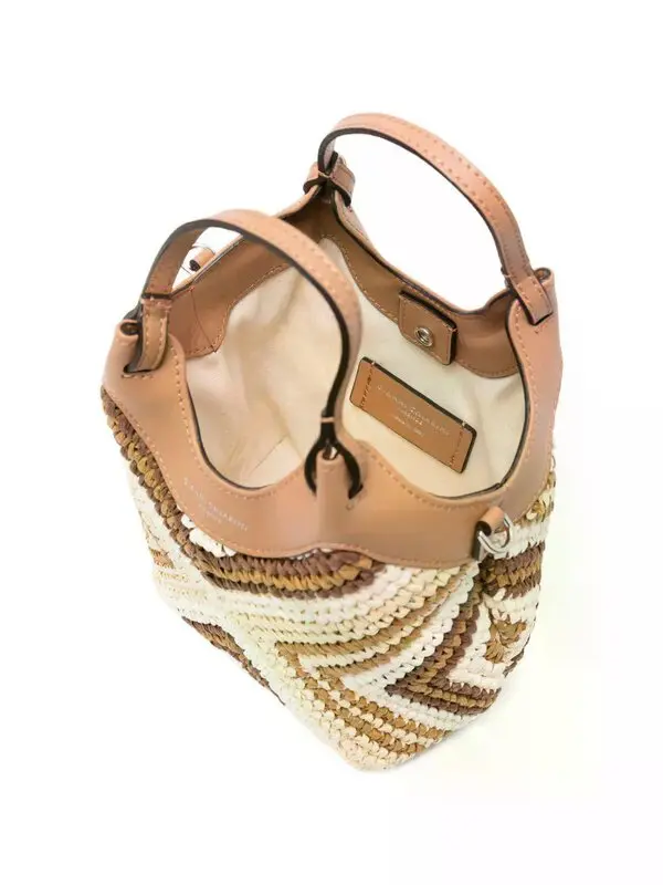 GIANNI CHIARINI Woven Chevron-pattern Tote Bag - Brown