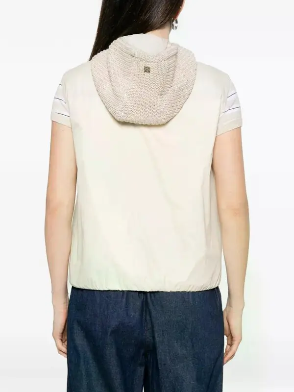 PANICALE Sequin-embellished Hooded Gilet