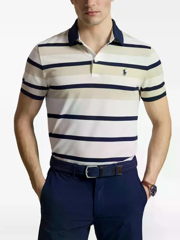 Rlx Ralph Lauren Striped-pattern Short-sleeve Polo Shirt