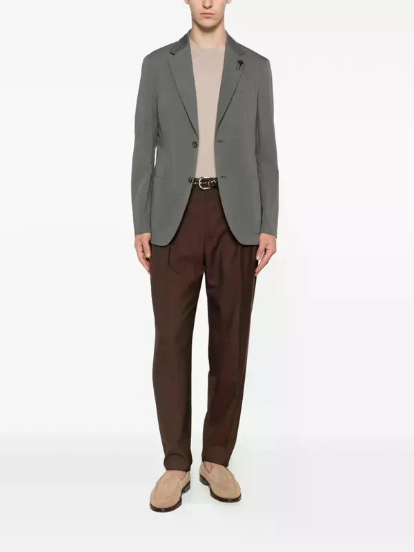 LARDINI Notch-lapel Single-breasted Blazer - Grey