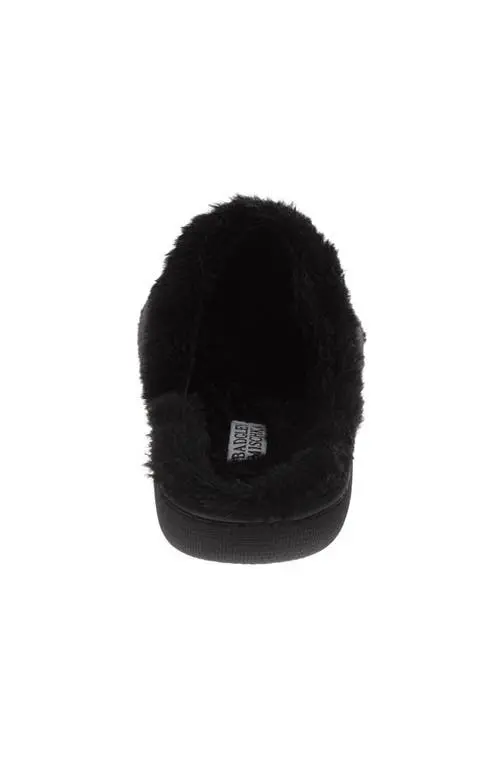 Badgley Mischka Chain Link Faux Fur Slippers - Black