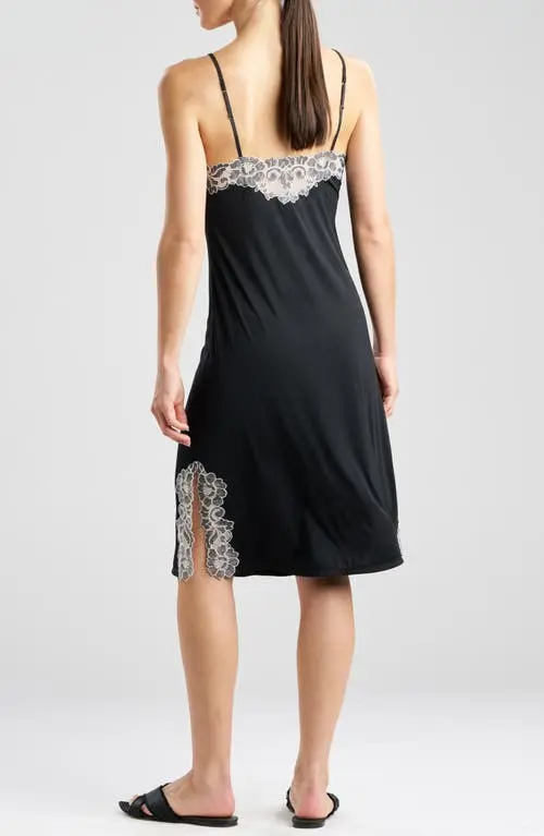 Natori Peony Enchant Nightgown - Black