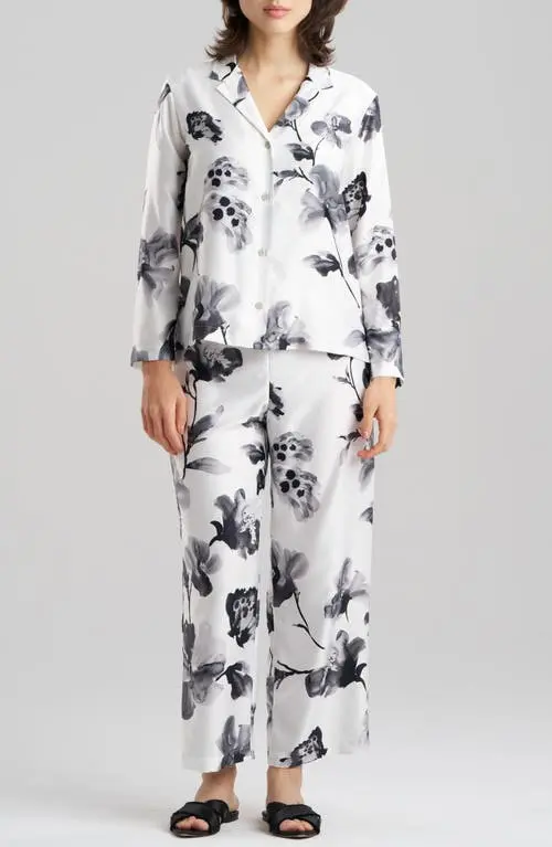 Natori Aurelia Charmeuse Crop Pajamas - Warm White