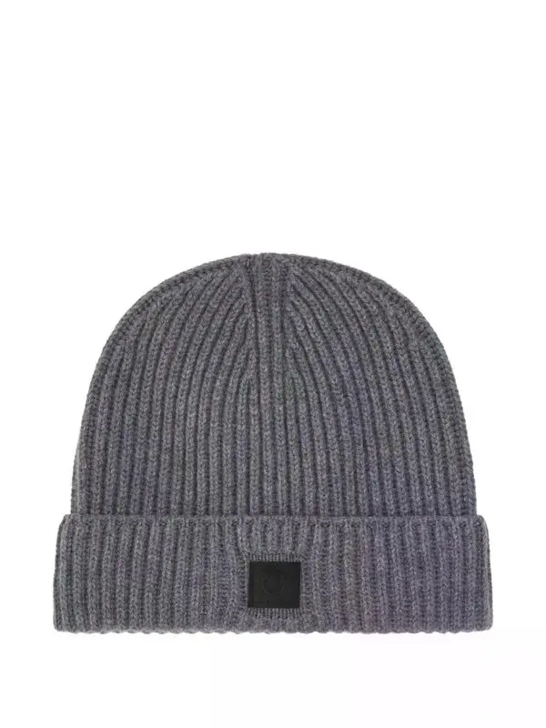 FERRAGAMO Ribbed-knit Beanie - Grey