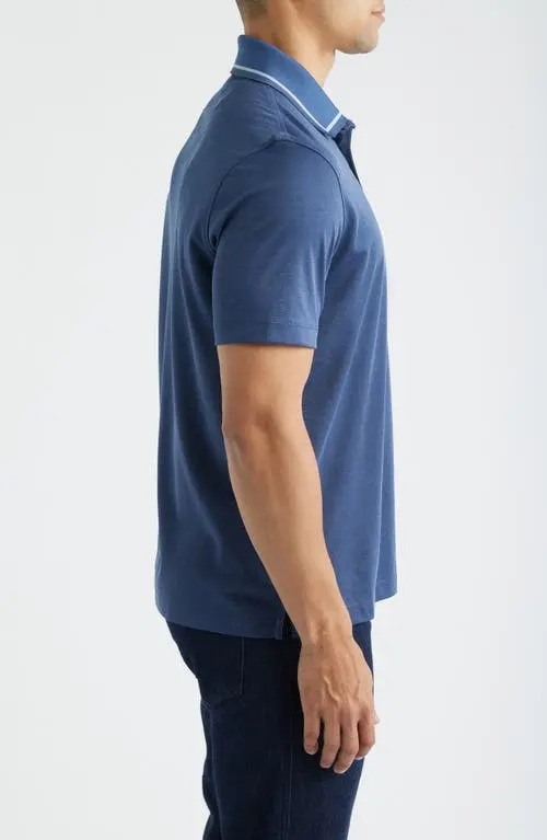 Johnston & Murphy Tipped Contrast Collar Polo - Navy