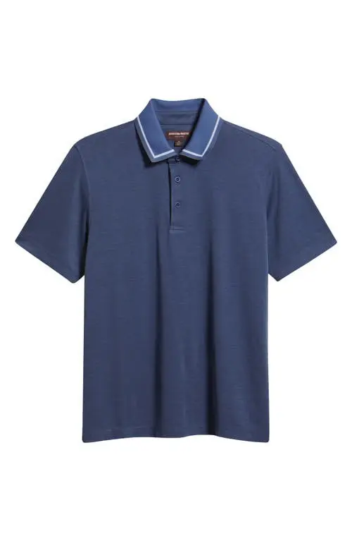 Johnston & Murphy Tipped Contrast Collar Polo - Navy