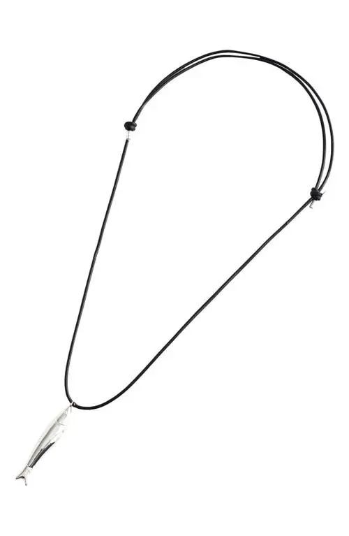 Madewell Fish Pendant Cord Necklace - Warm Silver
