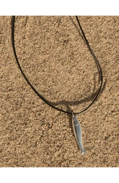 Madewell Fish Pendant Cord Necklace