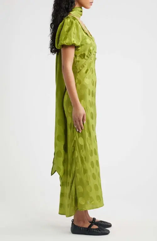 damson madder green dress Aoife Midi Dress