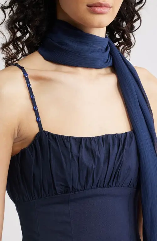 DAMSON MADDER Juno Ruffle Midi Dress With Scarf