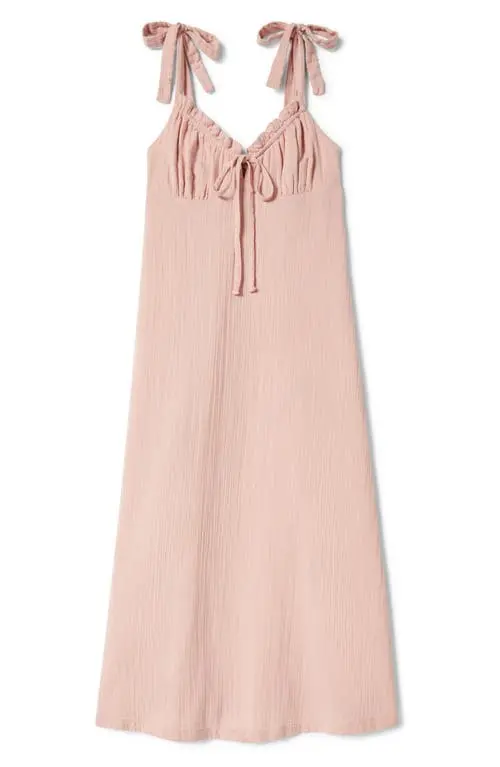 Brixton Tie Strap Sleeveless Midi Dress - Silver Pink