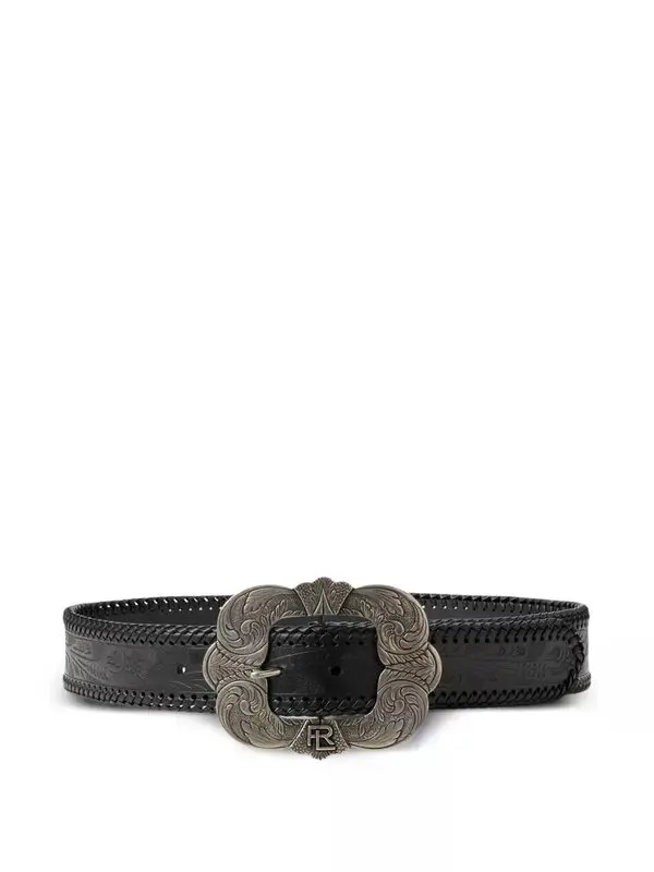Ralph Lauren Tooled Buckle Embossed Belt - Black