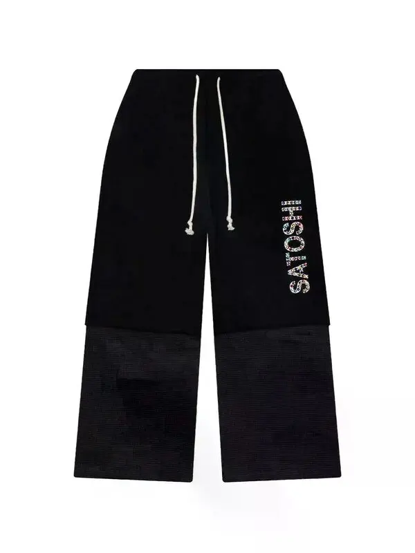 SATOSHI NAKAMOTO Double-layer Studded Track Pants - Black