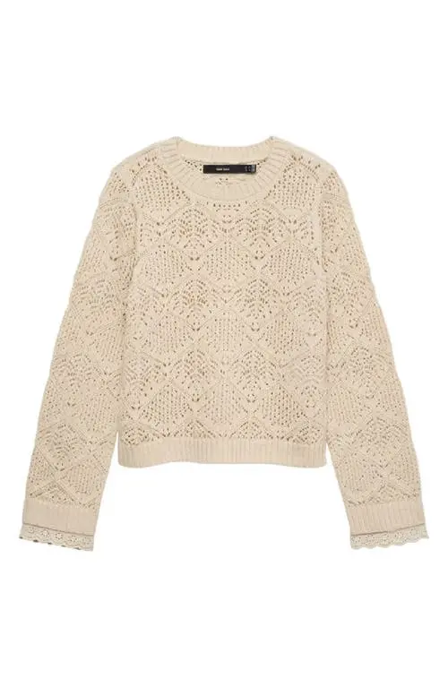 Vero Moda Susana Pointelle Cotton-blend Sweater - Birch