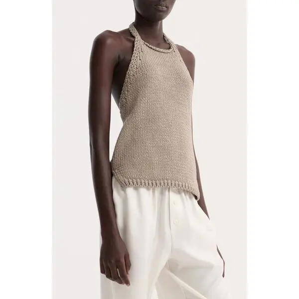 RÓHE Chunky Cotton Halter Top
