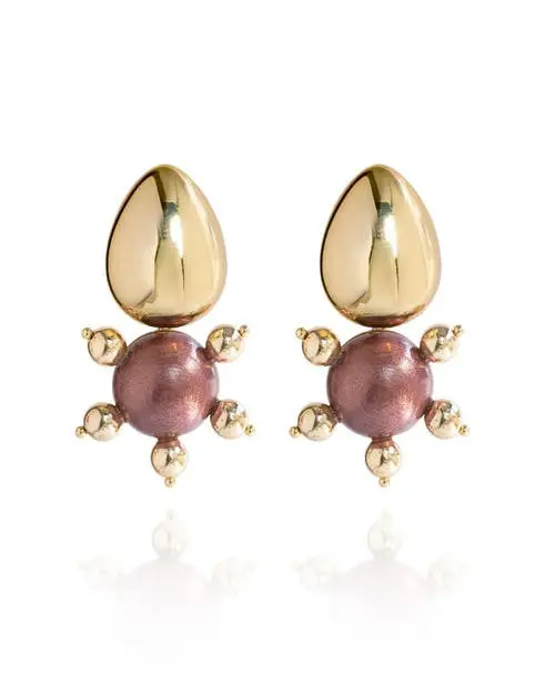 SAULE LABEL Tulia Drop Earrings - Chocolate Cherry