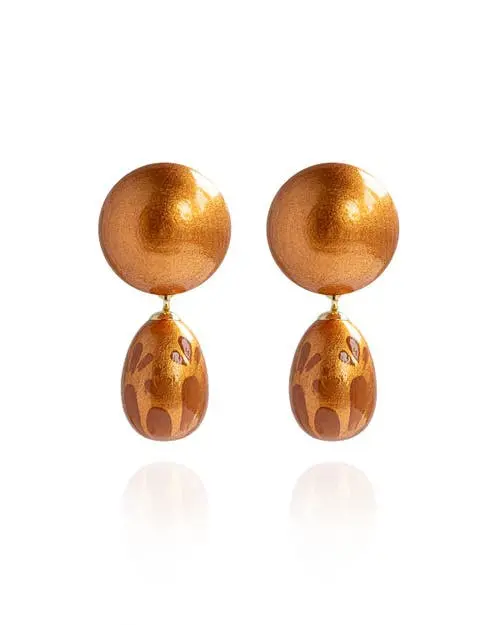 SAULE LABEL Calista Drop Earrings - Molten Copper