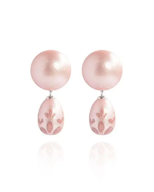 SAULE LABEL Calista Drop Earrings - Nectar Pink