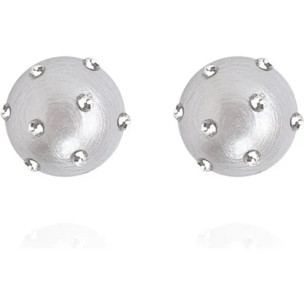 SAULE LABEL Gaia Jet Petite Earrings With Crystals - Cloudy Sky