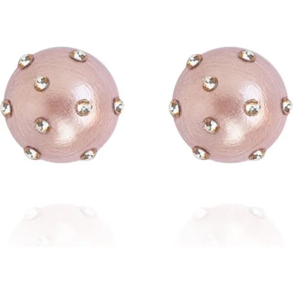 SAULE LABEL Gaia Jet Petite Earrings With Crystals - Noble Blush