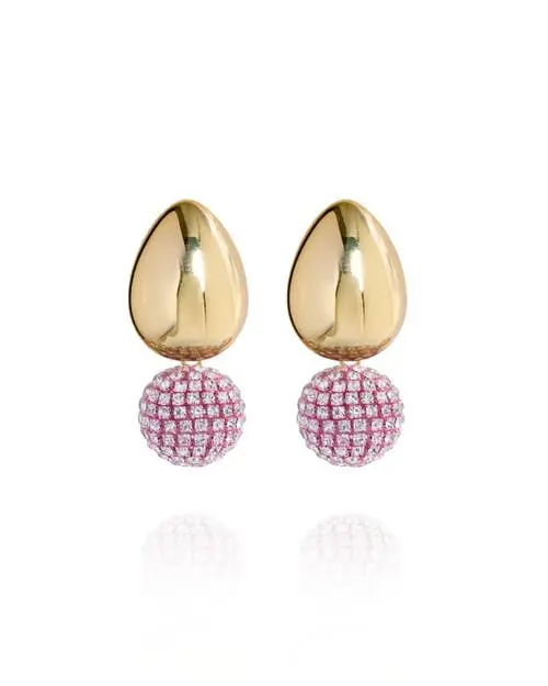 SAULE LABEL Tulia Glam Earrings - Ashen Rose