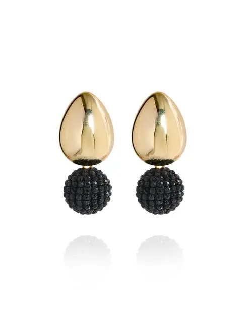 SAULE LABEL Tulia Glam Earrings - Onyx Nightfall