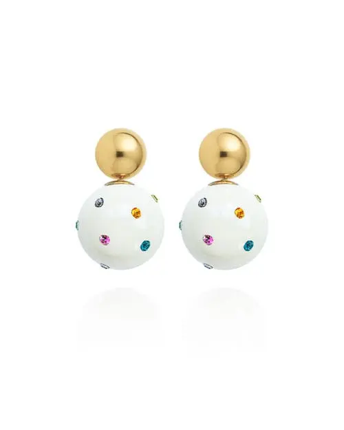 SAULE LABEL Lilou Jet Earrings - Creme