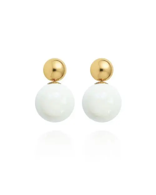 SAULE LABEL Lilou Stud Earrings - Creme