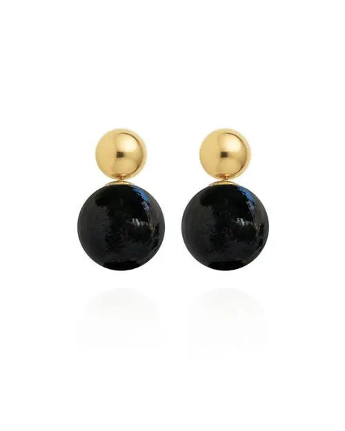 SAULE LABEL Lilou Stud Earrings - Raven