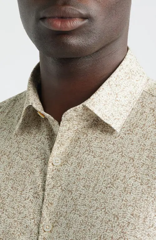Canali Button-up Linen & Cotton Top - Brown